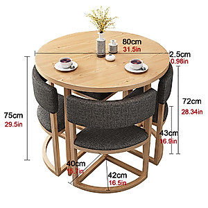 Round Conference Table,Office Table and Chair Set,Small Conference Table for 4,Marble Round Table and Backrest Chair Sets,Living Room Balcony Leisure Table Coffee Shop Bakery 80cm (Size : A5)