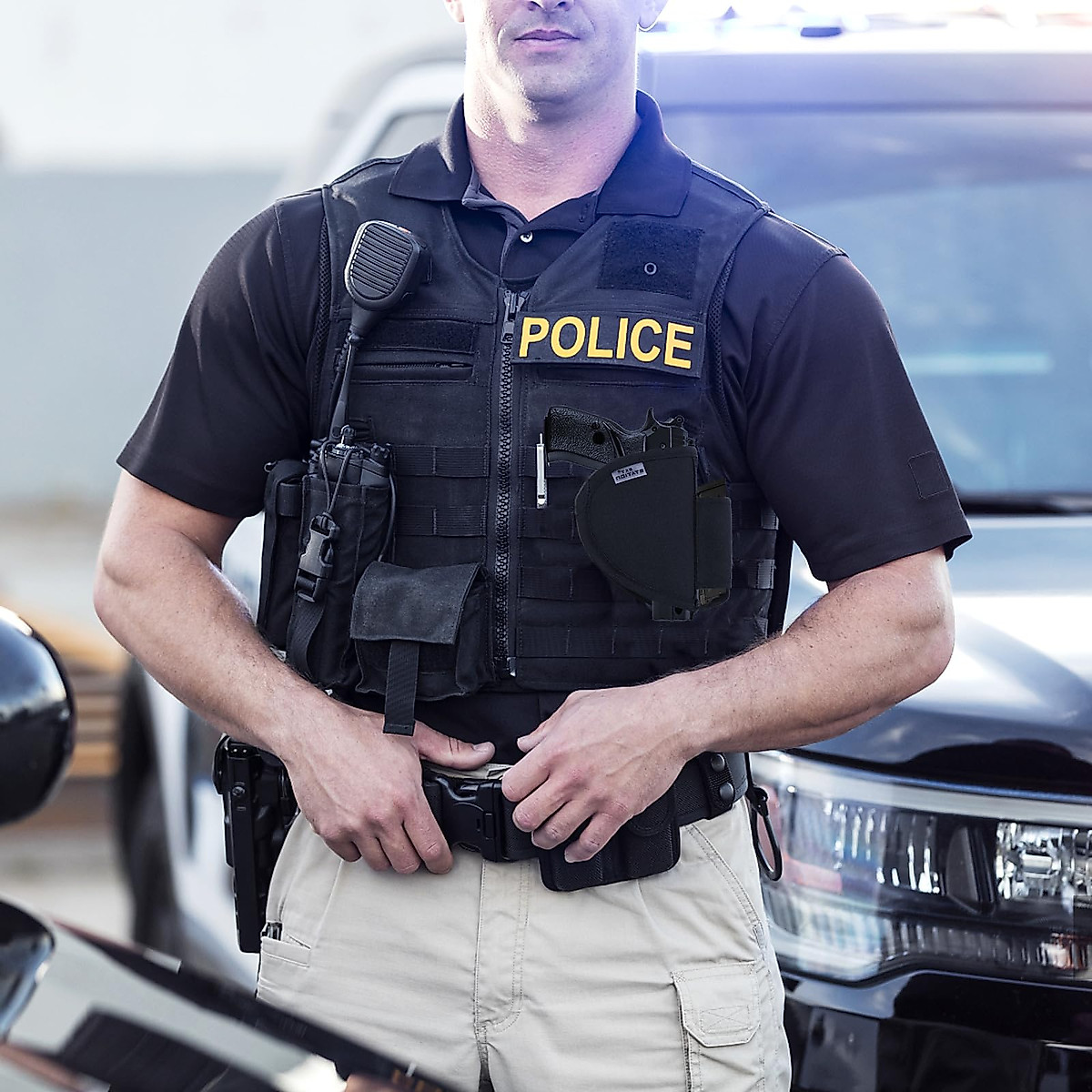 NEXT STATION Pistol Holster with Magazine Pouch,Gun Safe Pistol Holder for MOLLE Gun Safe Door Panel Organizer (2 Pack)