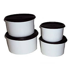 Tupperware Set of 4 Topper Canisters with Black Seals