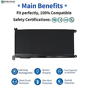 42WH WDX0R Battery for Dell Inspiron 15 5000 7000 Series 15 7579 7573 7560 7569 7570 5565 5567 5568 5570 5578 5579 7586 13 7368 7378 5368 5378 5379 17 5765 5767 5775 Latitude 3189 3580 P66F P58F P32E