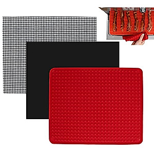 Toaster Oven Air Fryer Reusable Mats Accessories 9 x 11, Silicone Liner, Drip Mat (3pcs) Compatible with Cuisinart, Emeril Lagasse, Gowise, Breville + More, Convection Accessories, Electric Oven Rack