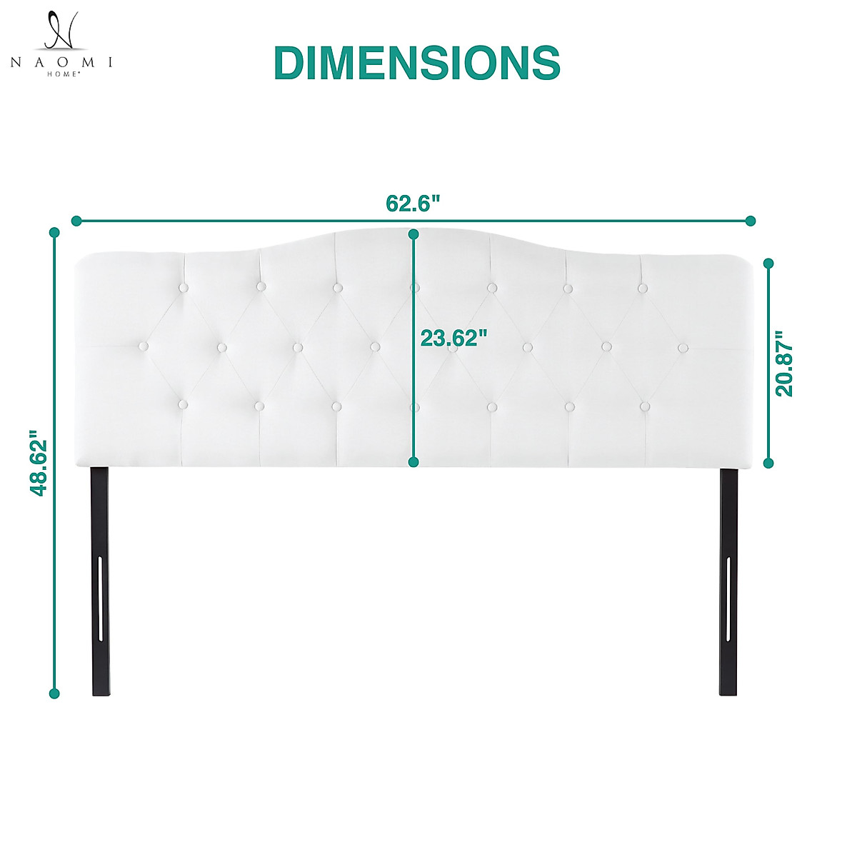 Cassandra Headboards for Queen Size Bed, Upholstered Button Tufted Bed Headboard, 12 Adjustable Positions Queen Headboard Only, Wall Mounted Headboard, Bed Backboard Linen Fabric Head Board, White