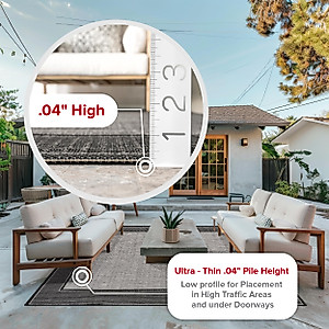 nuLOOM Gris Bordered 3x5 Indoor/Outdoor Accent Rug for Living Room Patio Deck Front Porch Entryway Kitchen, Grey/Black