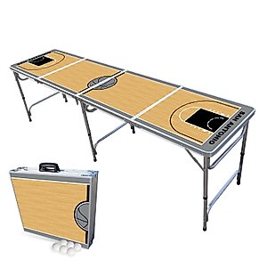 8-Foot Professional Beer Pong Table - San Antonio Basketball Court