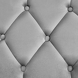 Yaheetech Modern Ottoman Bench Velvet Bench Upholstered Footrest with Gold Metal Legs and Padded Seat Gray