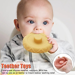 MARUMINE 6PCS Stacking Cricle Toys, Nesting & Building Rings Stacker, Soft Silicone Squeeze Teethers Play Set, Early Educational Learning Stacking Tower for 6+ Months Baby Boys Girls