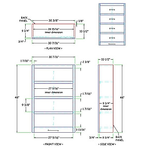 BOWERY HILL Traditional 48" Tall 4-Shelf Wood Bookcase in Espresso