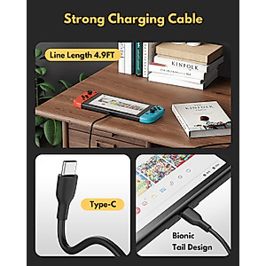 USB C Charger for Nintendo Switch, 45W AC Adapter Cable for Switch Lite/OLED/Steam Deck/TV Dock Mode, Power Supply Cord for Tablets/MacBook Pro/iPad/Laptop 15V 3A Fast Charging