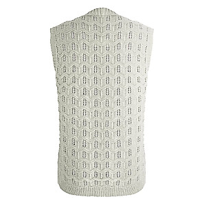 Padaleks Women's Oversized Fall Winter Pullover Sweater Vest Sleeveless V Neck Vintage Loose Casual Knitted Top