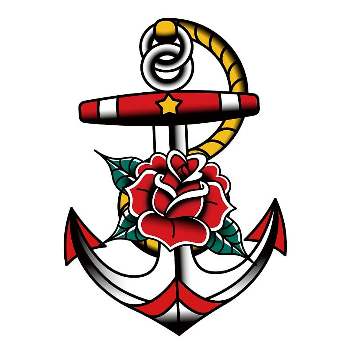 SanerLian Anchor Ship Temporary Tattoo Sticker Waterproof lighthouse Flowers Snake Adult Men Women Body Art 10.5X6cm Set of 24 (SF194)