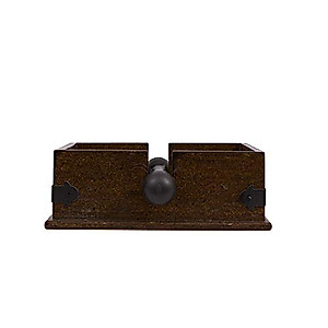 Square Wood Napkin Holder with Metal Bar