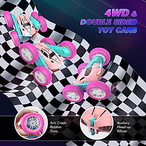 RC Stunt Car, 2.4Ghz Remote Control Car for Kids, Hand Controlled RC Car with Cool Light, Gesture RC Car 360° Rotating RC Crawler 4WD Off Road Drift RC Stunt Race Car Gift Toy for Boys Girls Aged 6-12