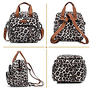 Castura Women Lunch Bag Insulated Convertible Backpack Lunch Tote Leopard