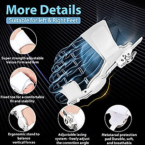 Donnetty Bunion Corrector for Women & Men, Orthopedic Toe Straightener, Adjustable Splint Bunion Pads Day Night Support with Toe Separator for Bunion Relief