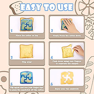 FUNGYAND Sandwich Cutter Set, All in One Bento Box Complete Supplies and Accessories Kit Includes Sandwich Bread Cutters, Fruit Cutter, Animal Food Picks, Silicone Cups