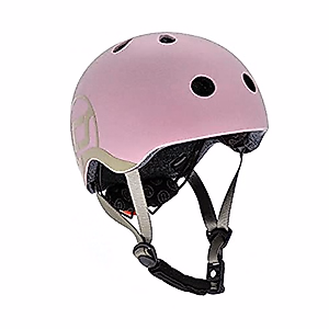 Scoot and Ride - Matte Finish Kid's Helmet with Adjustable Straps (Rose, XXS Small-Small) - Includes LED Safety Light and Soft Fleece Padding for Extra Protection