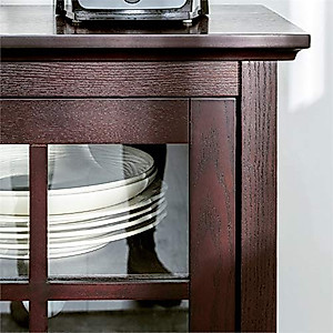 Walker Edison Charlotte Classic Glass Door Storage Buffet, 52 Inch, Espresso