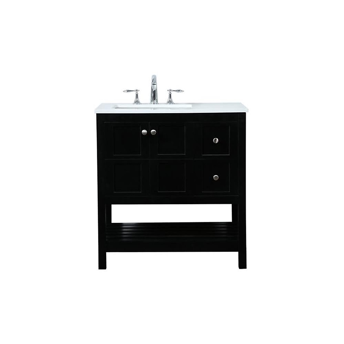 Elegant Decor Theo 32" Zinc Alloy MDF Single Bathroom Vanity in Black