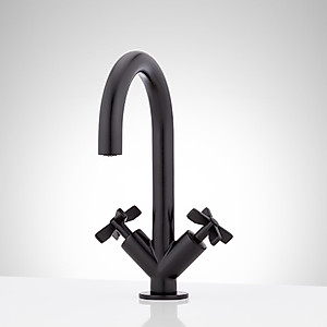 Signature Hardware 953796 Vassor 1.2 GPM Single Hole Bathroom Faucet with Pop-Up Drain Assembly - Matte Black