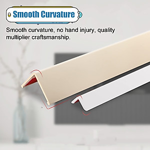 White Corner Shield for Walls with Pre-Tape Adhesive, 39 43 47 51 55 59 63 67inch Long, Waterproof PVC Corner Guard Edge Protectors, Anti-bumping Strips ( Color : 2cm(4/5") Wide , Size : 170cm/67in )