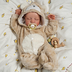 BABESIDE Lifelike Reborn Baby Dolls Boy - 17-Inch Baby Soft Body Realistic-Newborn Baby Doll Full Body Vinyl Real Life Baby Dolls with Toy Accessories