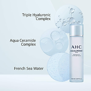 AHC Toner for Face Aqualauronic Hydrating Skin for Dehydrated Skin Triple Hyaluronic Acid Korean Skincare 5.07 oz