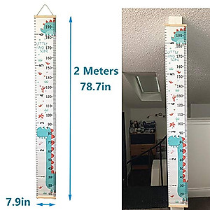 Removable Height Chart for Kids,Dinosaur Measuring Chart Ruler for Grandkids Height as Gifts,Nursey Decoration,Cute Canvas Measurement for Home
