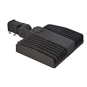 LeadLumens LED Parking Lot Light Shoebox Light Fixture, Slipfitter Arm, Dusk to Dawn (120W (s), Without Photocell)