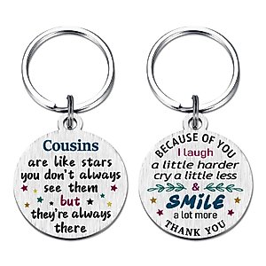 Best Cousin Gifts for Women, Thank You Cousin Keychain, Appreciation Cousin Gifts, Cousin Birthday Christmas Keychain Gifts