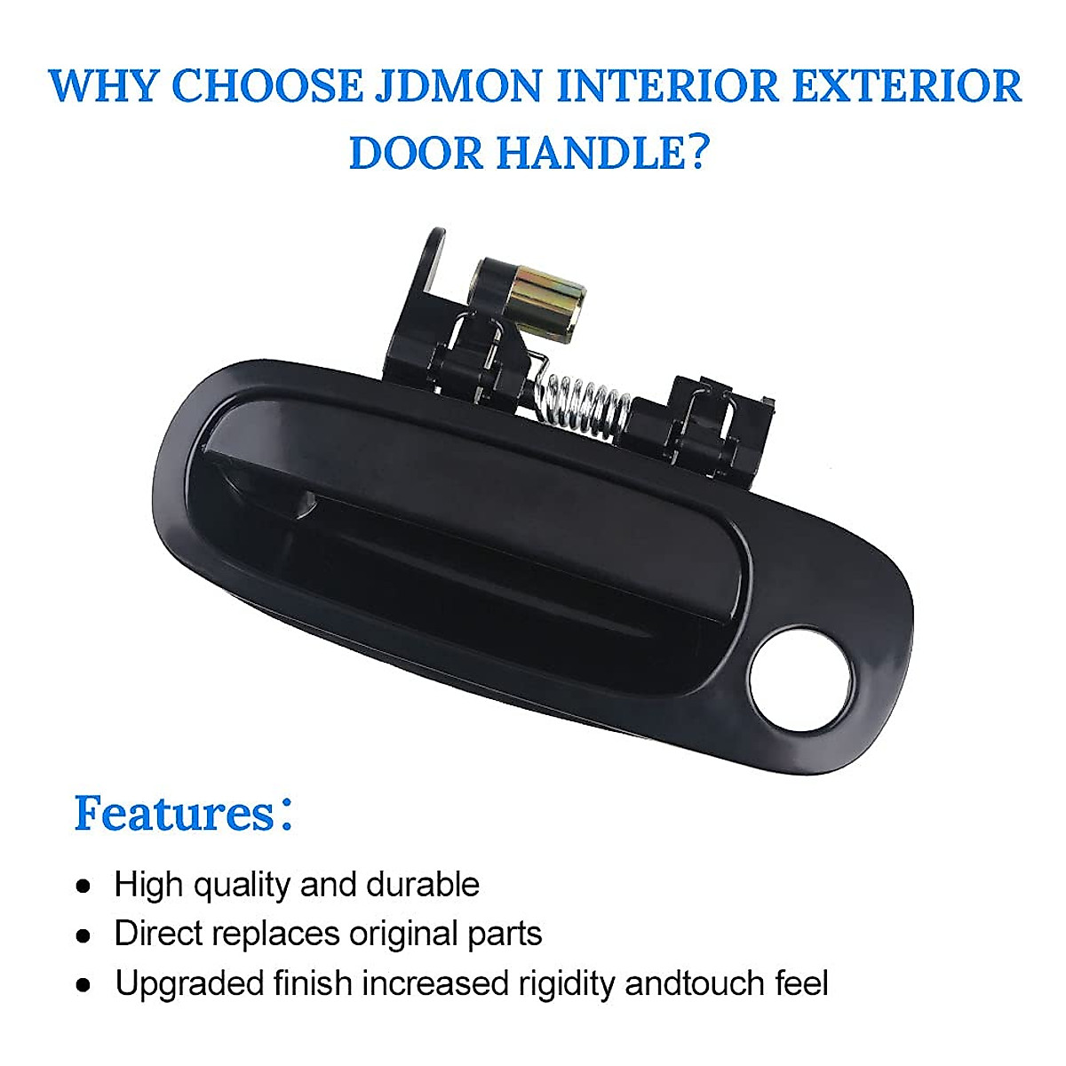 JDMON Compatible with Interior Exterior Door Handles Set Toyota Corolla Chevy Prizm 1998 1999 2000 2001 2002 Front Rear Passenger Driver Side Replace 6922002030 6920502050E0 Pack of 8 (Black & Beige)