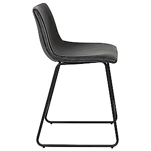 Flash Furniture Reagan 24 inch LeatherSoft Counter Height Barstools in Gray, Set of 2