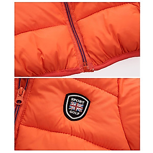 Happy Cherry Kids Winter Windproof Warm Coat Autumn Thick Fur Lined Outwear Hooded Zipper Jacket with Pockets for 2-3 Years, Orange