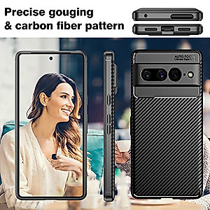 Aukvite for Google Pixel 7 Pro Case, Google Pixel 7 Pro Phone Case Soft TPU Case, Shockproof Anti-Fingerprint Phone Case for Pixel 7 Pro 2022 Anti Scratch Flexible Drop Protection Cover (Black)