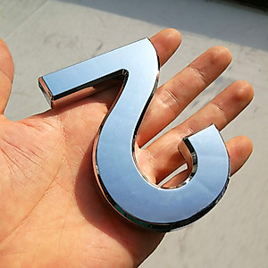 4 Inch Mailbox Numbers 2, Door Address Number Stickers 0-9 for House/Apartment/Floor, Bronze/Silver, by Hopewan. (2, Silver)