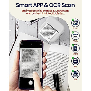 memolife M02L Mini Inkless Sticker Printer - Inkless Printer for iOS & Android, Bluetooth Printer with 1 Roll Non-Adhesive Paper, Mini Pocket Printer for DIY Creation, Study Notes, Mini Photo Printer