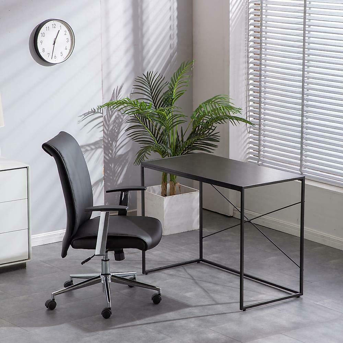 TimmyHouse Desk Writing Home Office Computer Modern Simple Study Industrial Style Black New