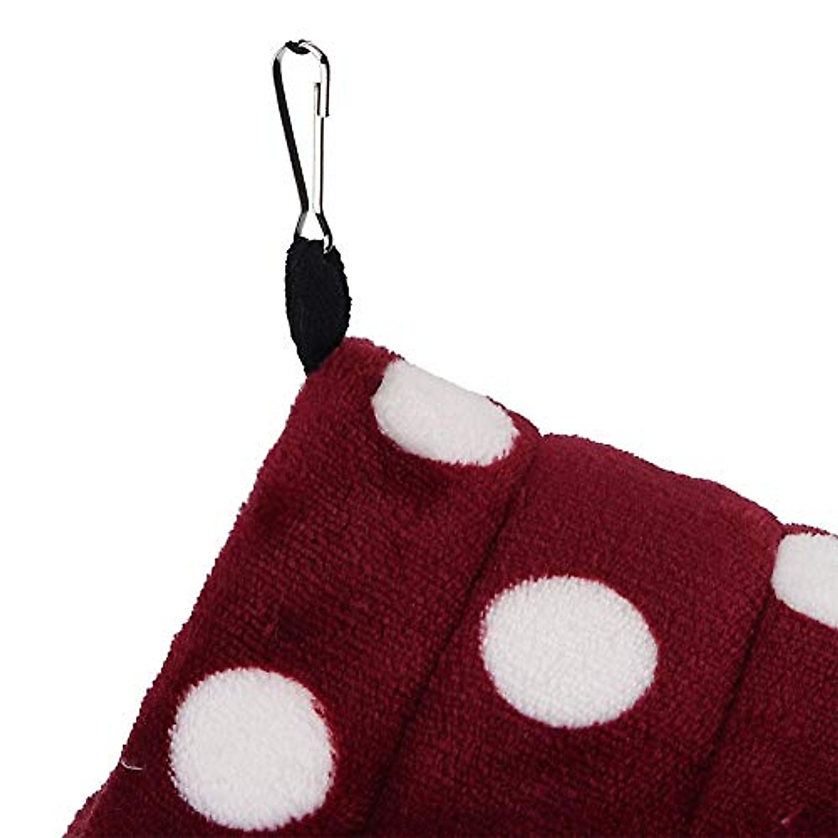 Jarchii With Hook Hanging Bed Small Pet Hammock, Keep Warm Hamster Hammock, Sugar Gliders For Hamsters(Burgundy Big Dot, S)