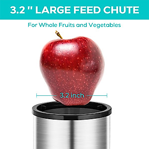 CASABREWS Juicer Machine, 1300W 5 Speeds Centrifugal Juicer Extractor with Large 3.2" Feed Chute for Whole Vegetables and Fruits, Stainless Steel Juicer Maker with LCD Screen, Gift for Mom Women Wife