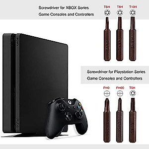 Sainwora PS4/PS5/XBOX Cleaning Repair Kit with PH00 PH0 and T6H T8H T9H T10H Torx Security Screwdriver for Playstation 4 Series Console and Controller Cleaning and Repair