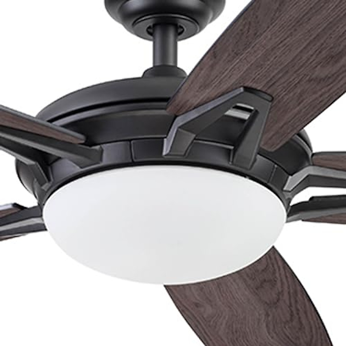 Prominence Home Clancy, 52 Inch Contemporary LED Ceiling Fan with Light, Remote Control, Dual Mounting Options, 5 Dual Finish Blades, Reversible Motor - 51483-01 (Matte Black)