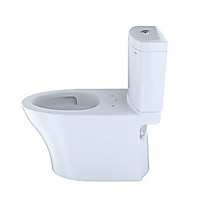 TOTO® Aquia® IV Two-Piece Elongated Dual Flush 1.28 and 0.9 GPF Toilet with CEFIONTECT, Cotton White - CST446CEMFGN#01