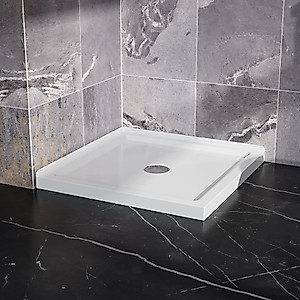 Goodyo 36" x 36" Shower Base with Double Threshold and Center Drain White