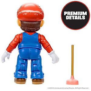 THE SUPER MARIO BROS. MOVIE - 5 Inch Action Figures Series 1 – Mario Figure with Plunger Accessory