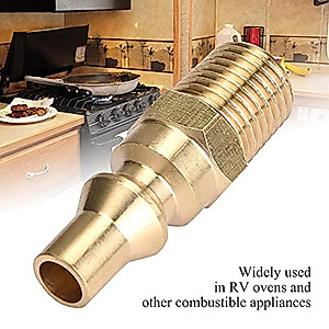 Seihao 1Pcs Propane Quick Connect Fitting Adapter 1/4 Inch Male NPT Thread with Full Flow Male Plug 100% Brass for RV BBQ
