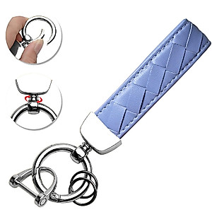 Yonmcfn for Honda Key fob Cover with Leather Keychain,Soft TPU 5 Buttons Key Shell,fit 2018 2019 2020 2021 Civic Accord Pilot CR-V Insight EX EX-L Touring Remote car Key(Blue)