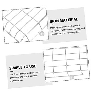 GAROZATION Exit Light Signal Signs Outdoor Emergency The Wire Exit Sign Damage Stopper Wire Exit Sign Cage Wire Guard Exit Sign Protective Cover Guards Protector Wall Gaurd Fixture White Iron