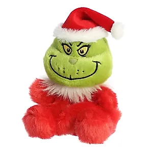 Aurora® Whimsical Dr. Seuss™ Santa Grinch Palm Pals™ Stuffed Animal - Magical Storytelling - Officially Licensed - Red 5 Inches