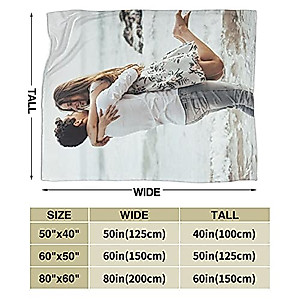 Custom Blanket with Words Picture Collage Customized Blankets, Birthday Souvenir Gifts Personalized Throw Blanket for Father, Mom, Kids, Dogs, Friends or Lover, 1 Photo Collage, 50" x 40"