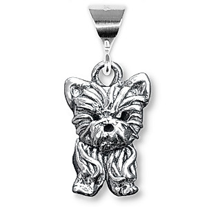 The Magic Zoo Sterling Silver Yorkie Puppy Pendant – Handcrafted in the USA – Yorkie Gifts for Women – Yorkshire Terrier Gifts