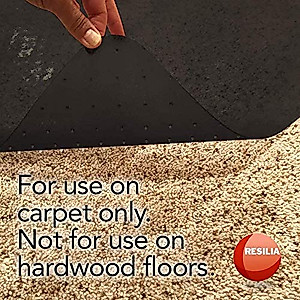 Resilia Office Desk Chair Mat - for Low Pile Carpet (with Grippers) Black, 36 Inches x 48 Inches, Made in The USA